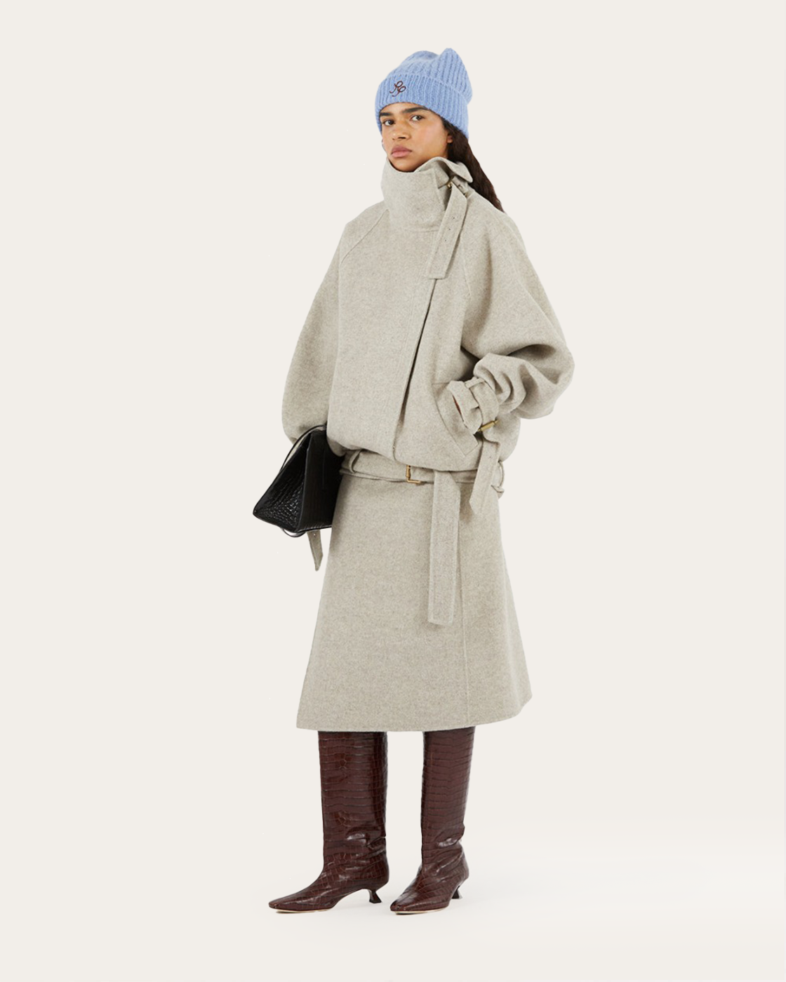 Juno Jacket Wool Blend Herringbone Beige – REJINA PYO