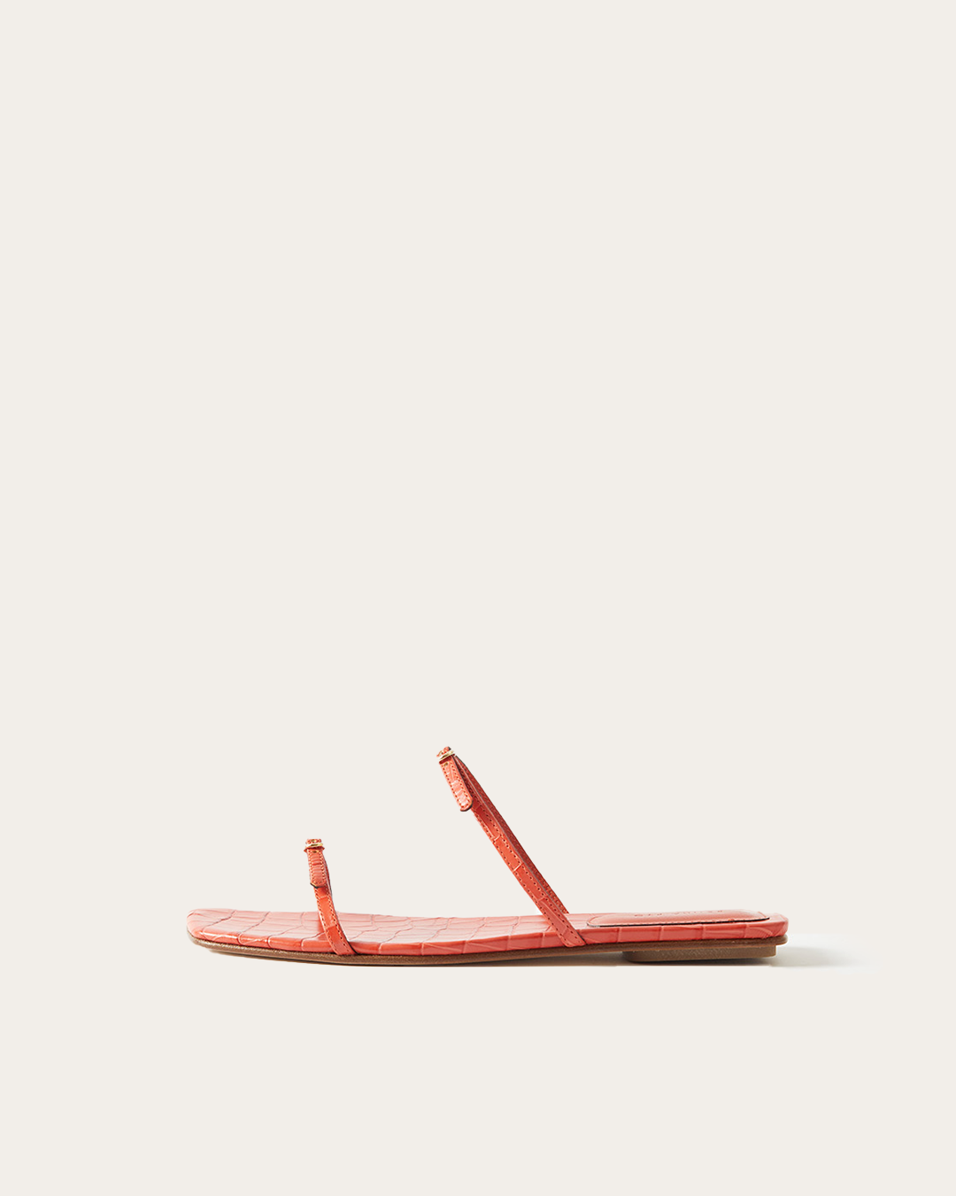 Clara Sandals Leather Emboss Croc Orange – REJINA PYO