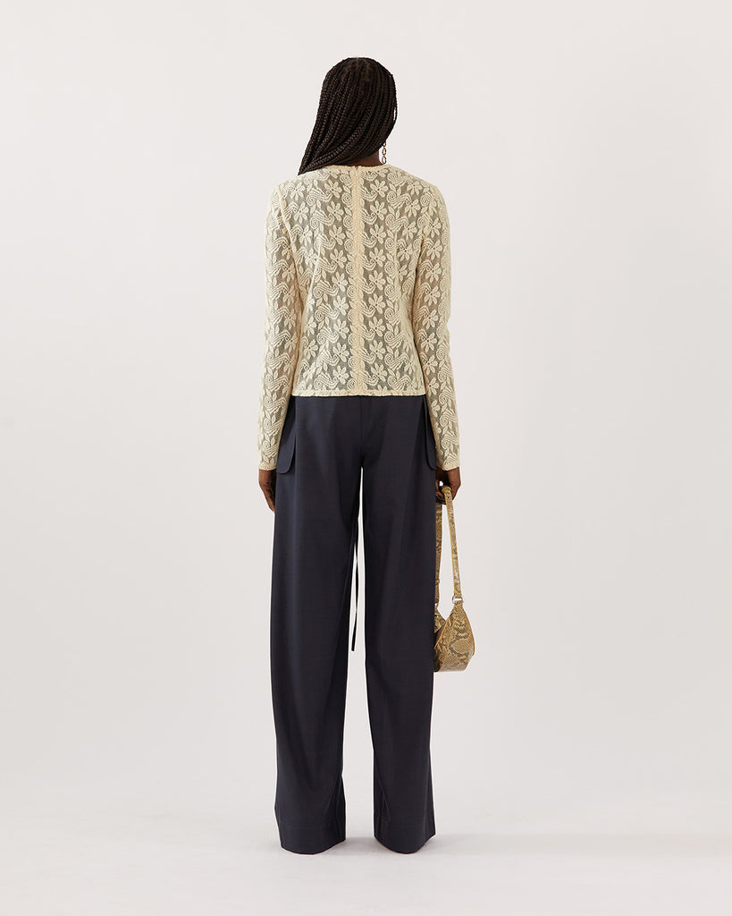 Bibi Top Floral Lace Cream – REJINA PYO