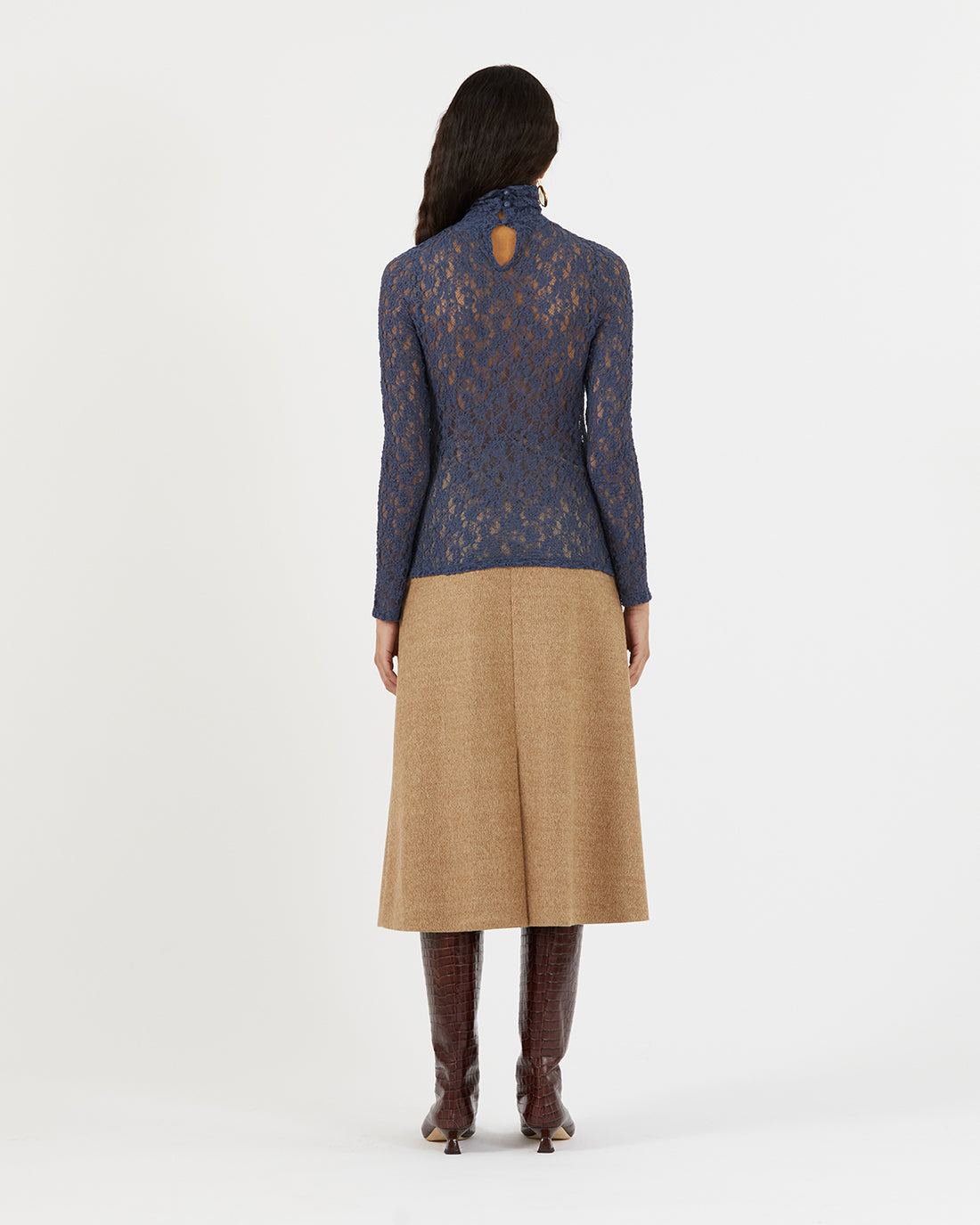 Bronte Top Cotton Blend Lace Navy – REJINA PYO