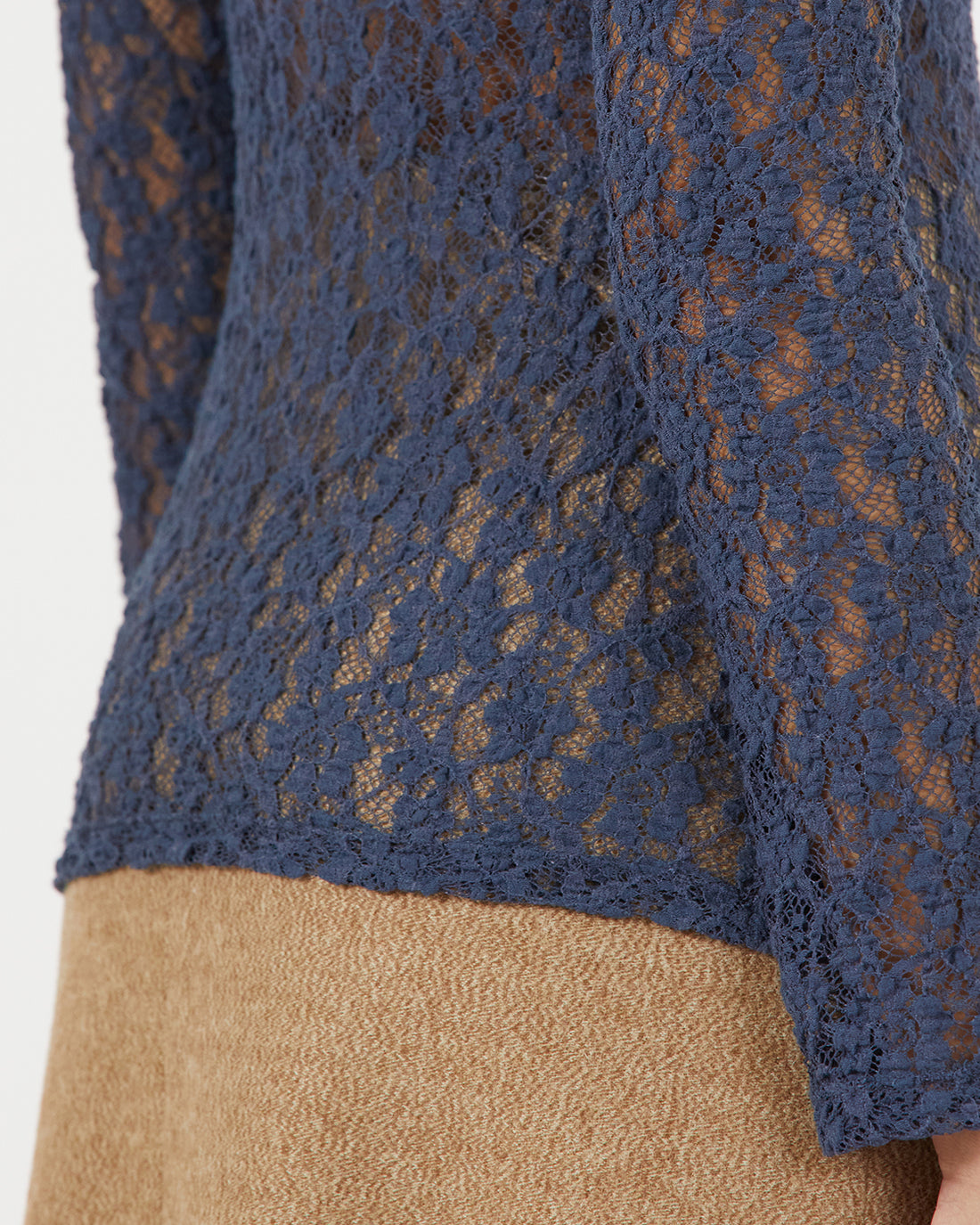 Bronte Top Cotton Blend Lace Navy – REJINA PYO